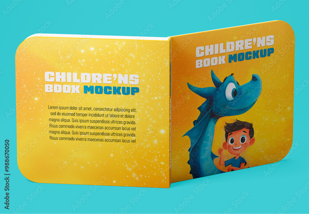 Cover and Uncover Children Book Mockup Stock Template | Adobe Stock