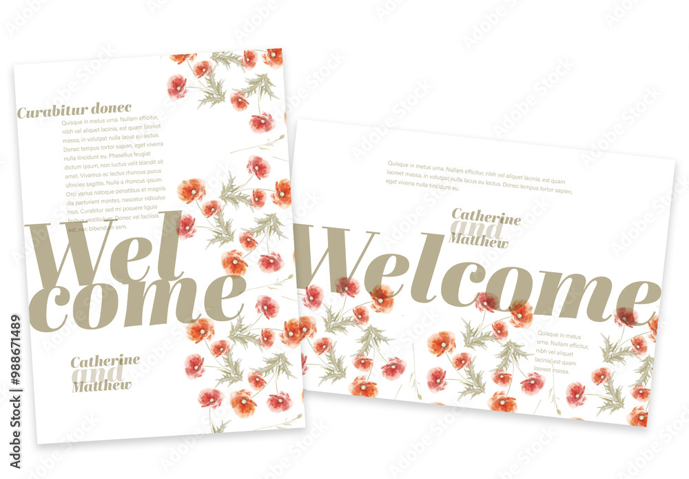 Modern Botanical Wedding Welcome Sign Template Stock Template | Adobe Stock