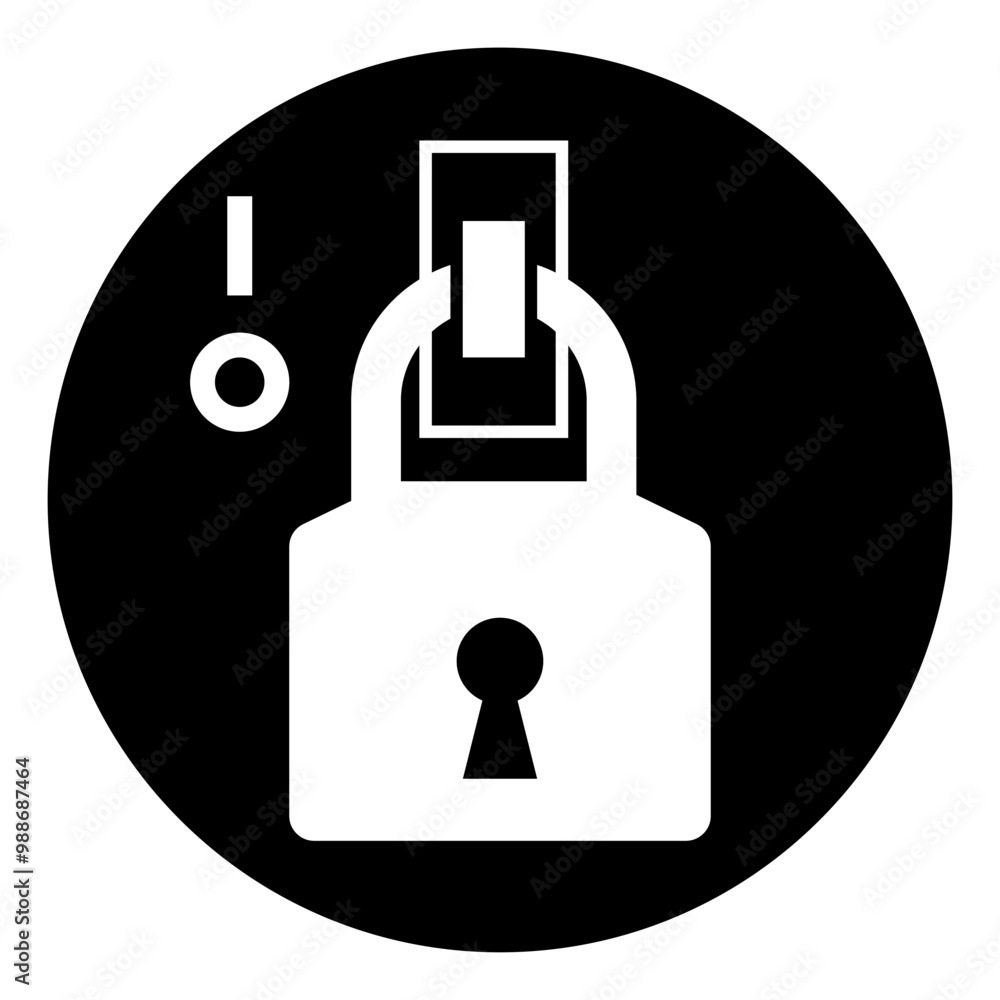 ISO mandatory safety signs_lock out in de energized state_symbol and ...