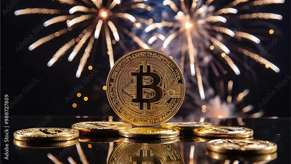 Bitcoin price prediction for 2024 with fireworks celebrating its all ...