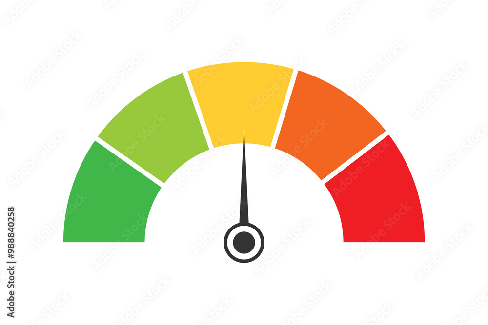 Credit score ranges icon. Loan rating scale with levels from poor to ...