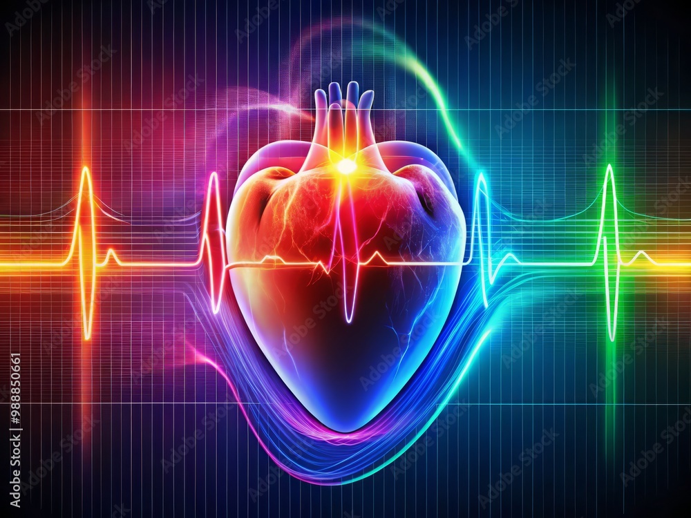 A stunning, high-contrast visual representation of the heart's ...