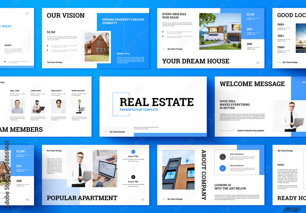 Real Estate Presentation Design Layout Stock Template | Adobe Stock