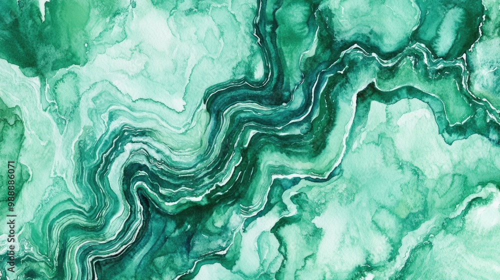 Watercolor stain pattern mimicking malachite stone Ideal for banners ...