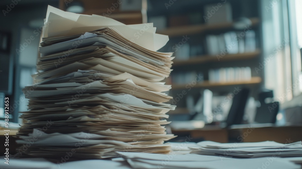 Hidden cheat sheet partially concealed under a stack of documents ...