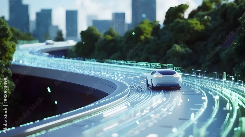 smart modern transportation with Expressway, Road and Roundabout, busy ...