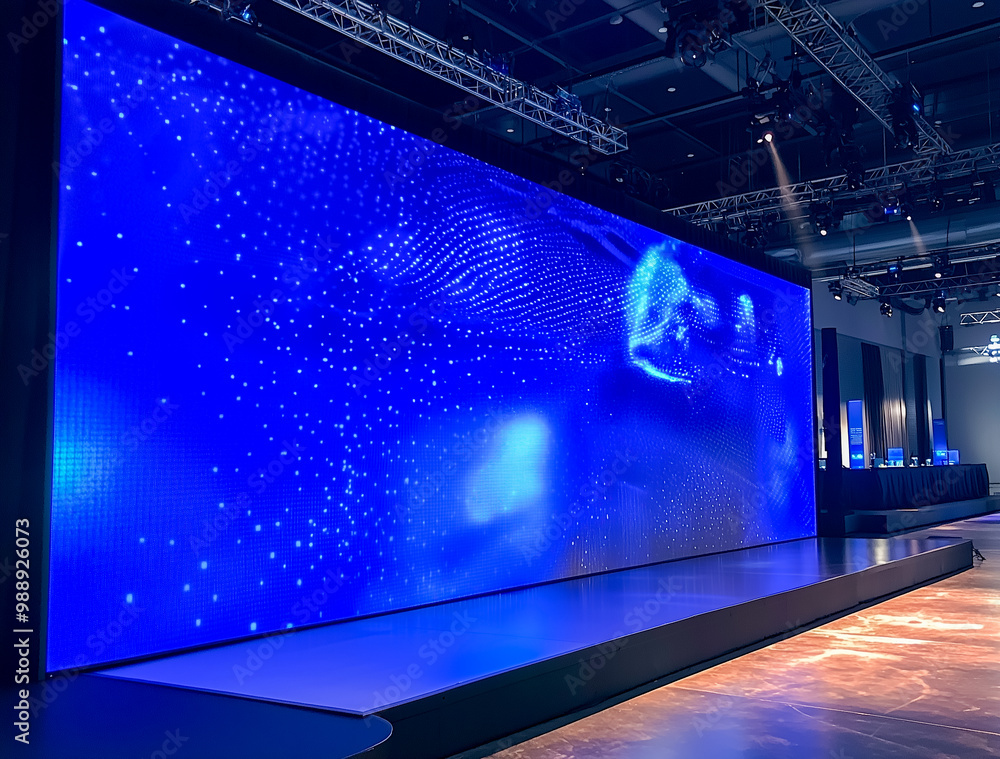 Foto de Corporate event stage with immersive lighting effects and a ...