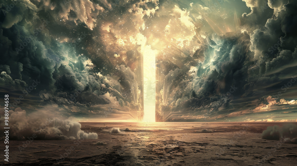 Photo & Art Print A massive zipper opening sky reveals clean ...