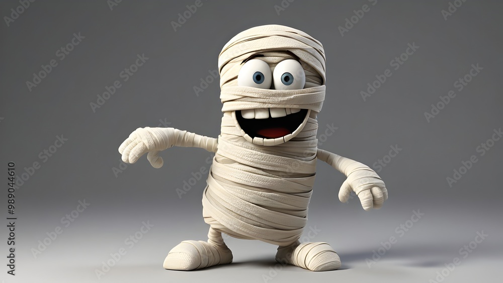 Mummy is a short, stubby mummy with a constantly cheerful expression ...