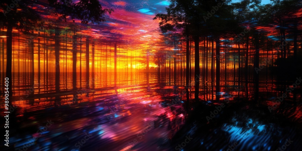 Sharp crisp visuals in multiple layers of digital landscapes, sharp ...