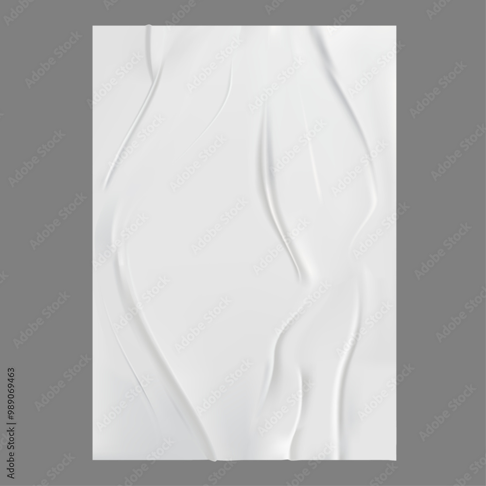 Glued white vertical rectangle paper sheet with copy space. Vector ...