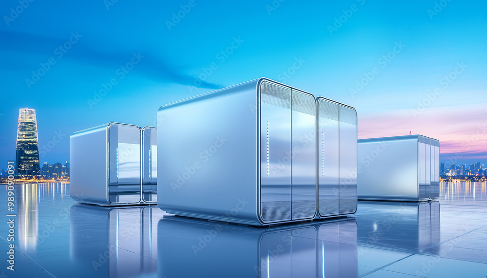 Symmetrical, modular energy storage units in a high-tech urban setting ...
