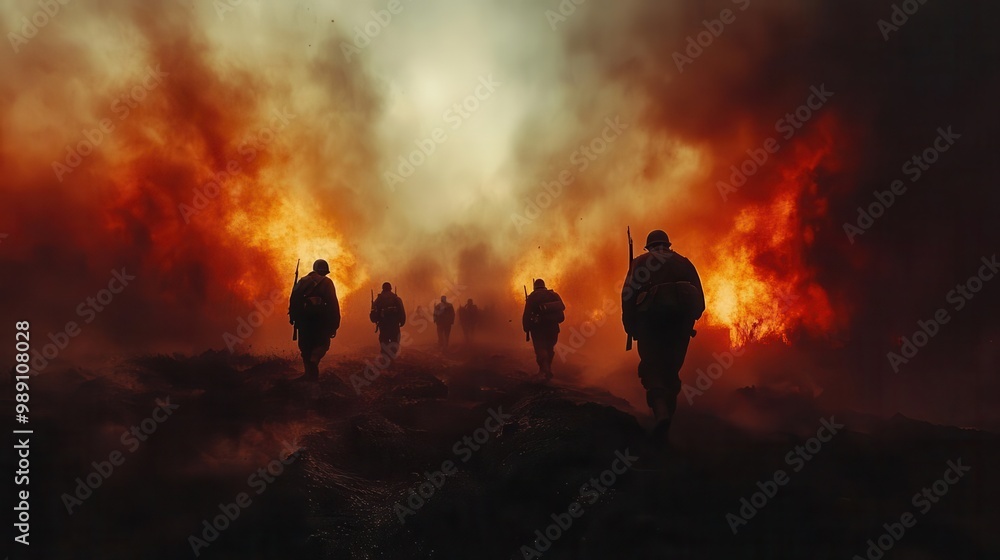 gritty battlefield scene from world war ii soldiers in period uniforms ...