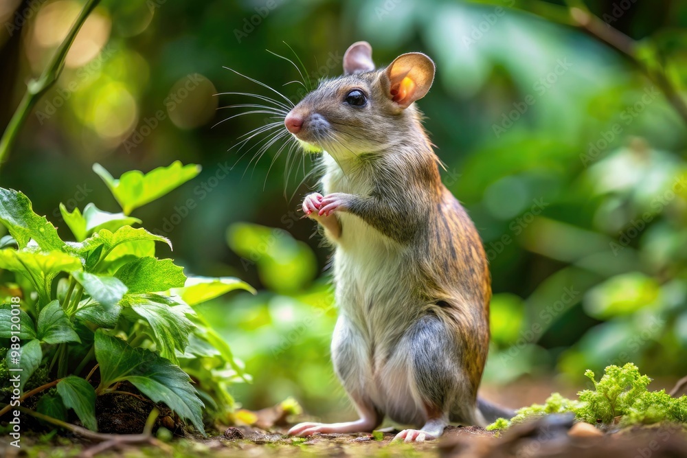 A mid-size Babosa, also known as the African giant pouched rat, stands ...