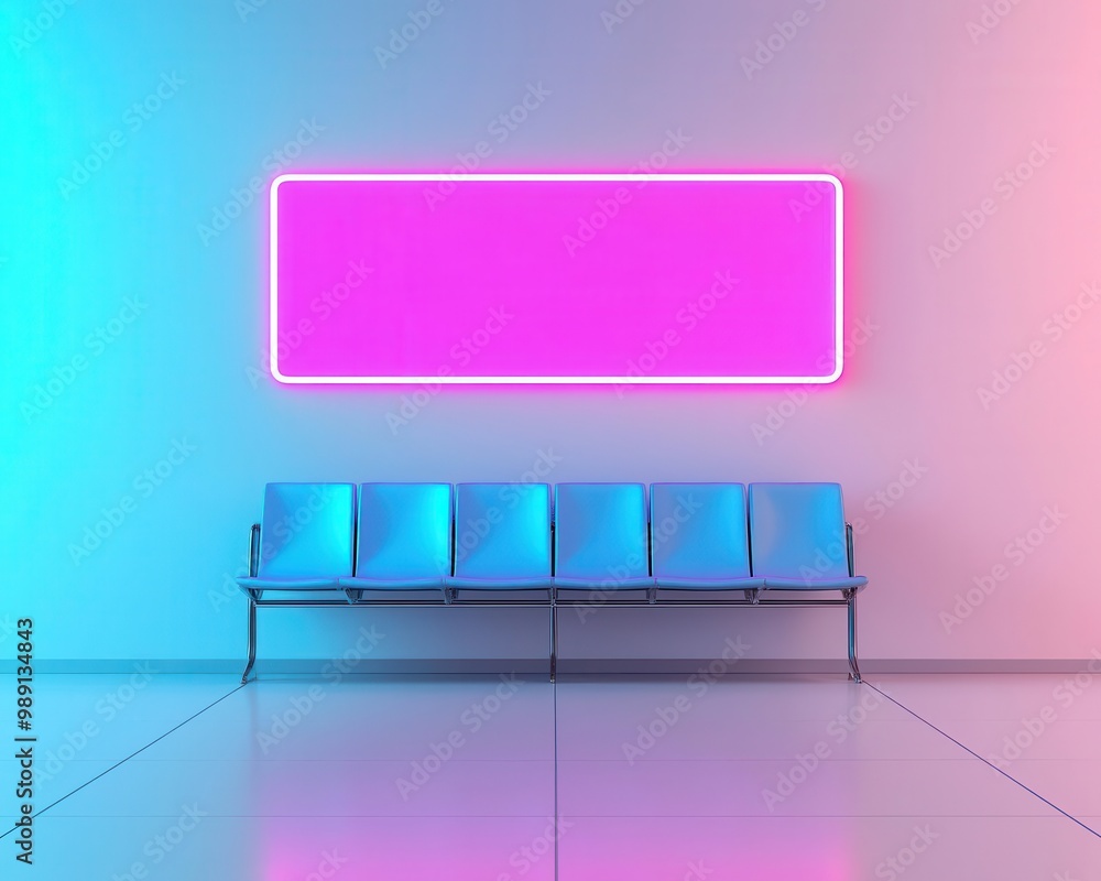 Hospital waiting room with AI-powered mood sensors adjusting ...