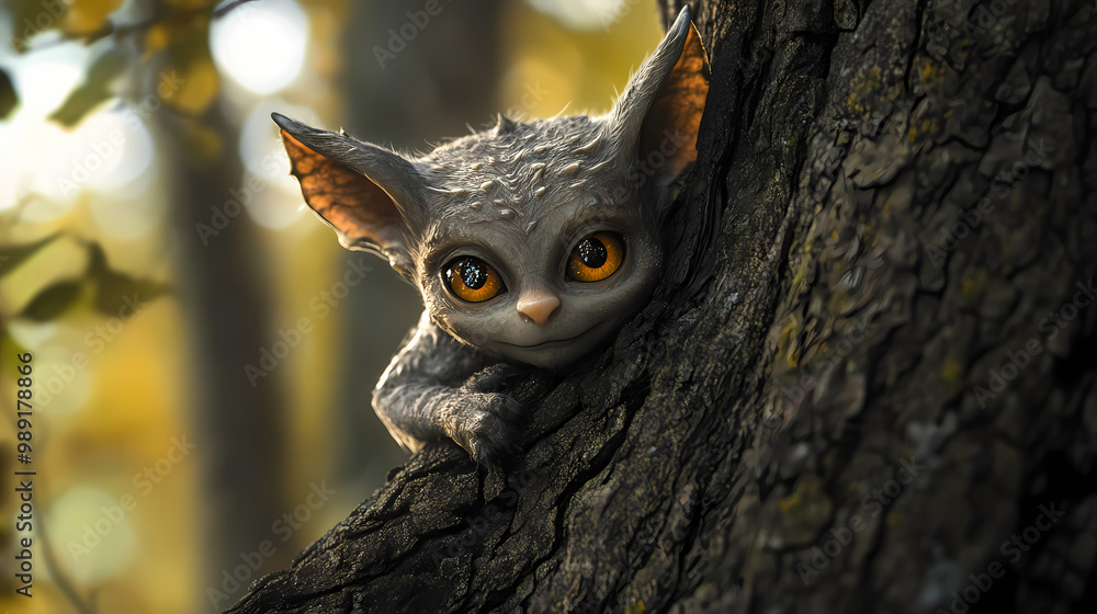 An adorable, cute, big-eyed tree goblin or gargoyle. you will fall in ...