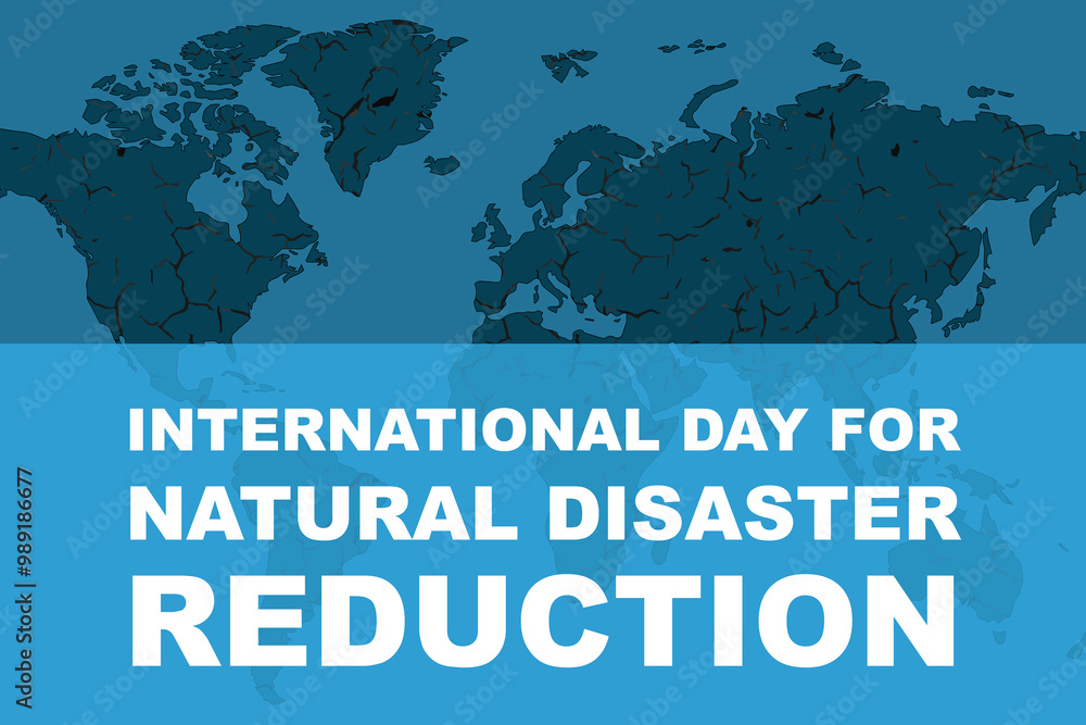 International Day for Natural Disaster Reduction vector art with a blue ...