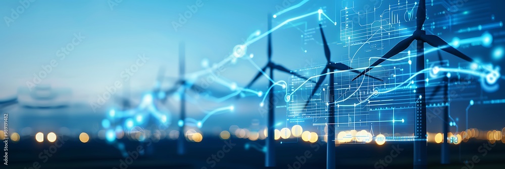 Futuristic card focused AIdriven renewable energy forecasting featuring ...