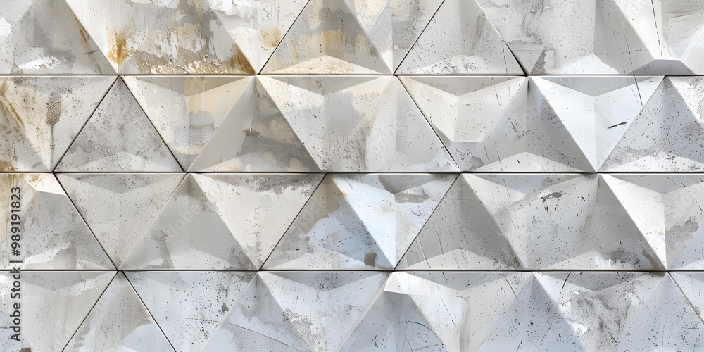 Textured Concrete Triangle Tiles Wall Cladding Stock Photo | Adobe Stock