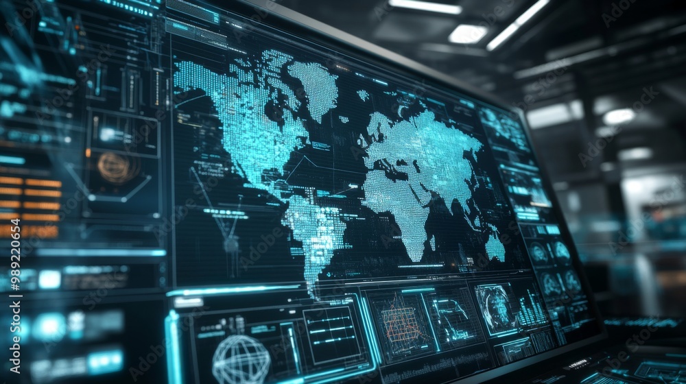 Futuristic Crime Prediction Dashboard Displaying Real Time Data On High