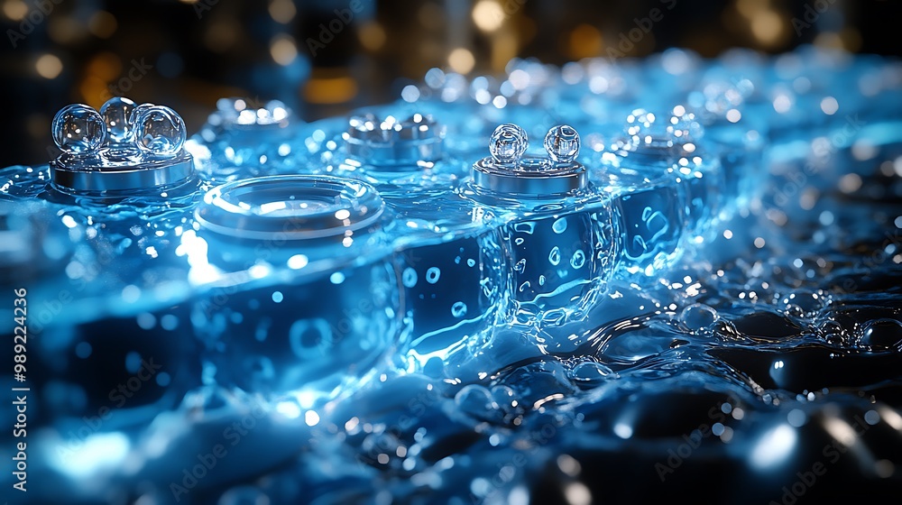 Modern card focused on the future of hydrogen fuel cells featuring a ...