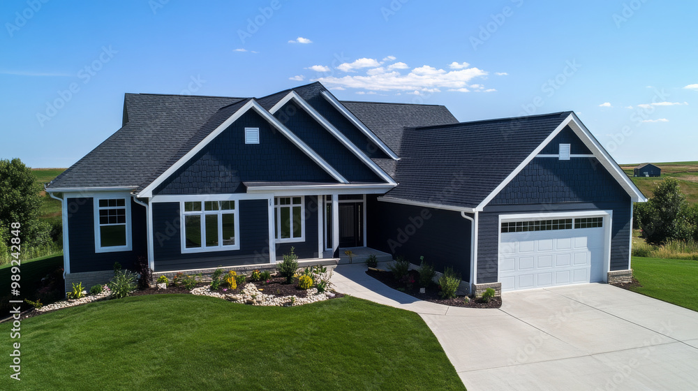 Contractor upgrading a home exterior with new siding, energy-efficient ...