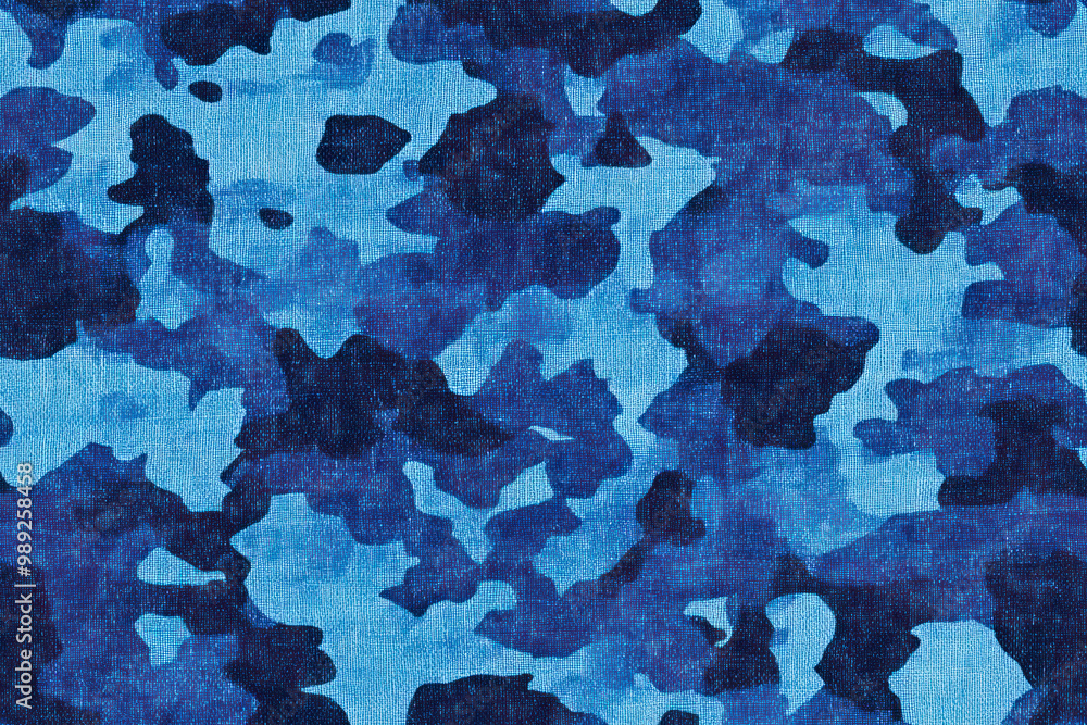 Blue military camouflage seamless pattern amouflage pattern cloth ...