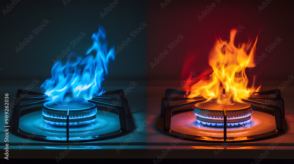 Blue flame vs orange flame on gas stove, cooking temperature comparison ...