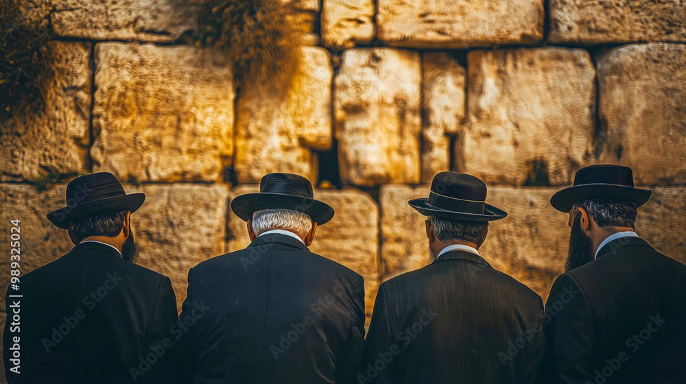Jewish worshippers stand before the sacred Western Wall, their prayers ...