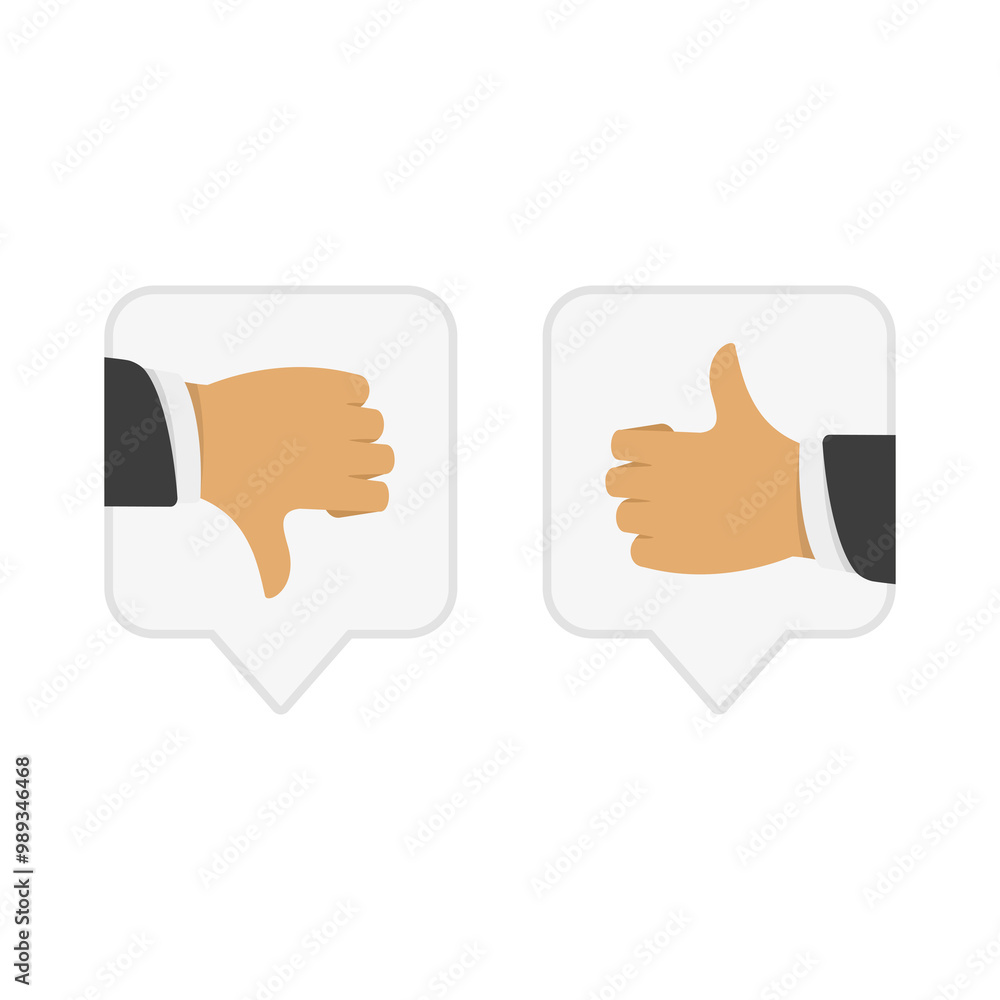 Like and Dislike icon. Check mark icons set isolated on white ...