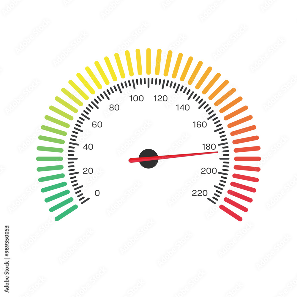 Car speedometer isolated on white background. Simple gauge in flat ...