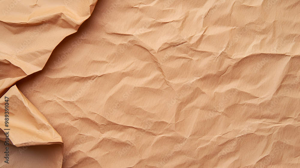 Wrinkled brown paper sheet with a textured surface, ideal for ...