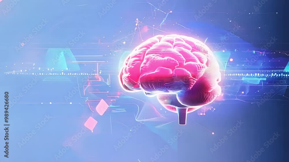 Futuristic digital brain, artificial intelligence network, neural ...