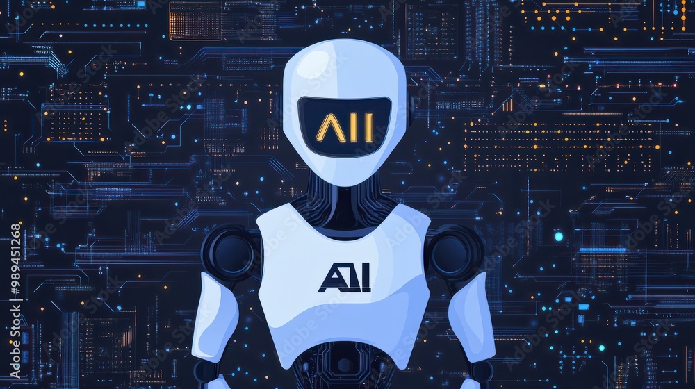 Artificial intelligence AI pictogram. Technology related to artificial ...