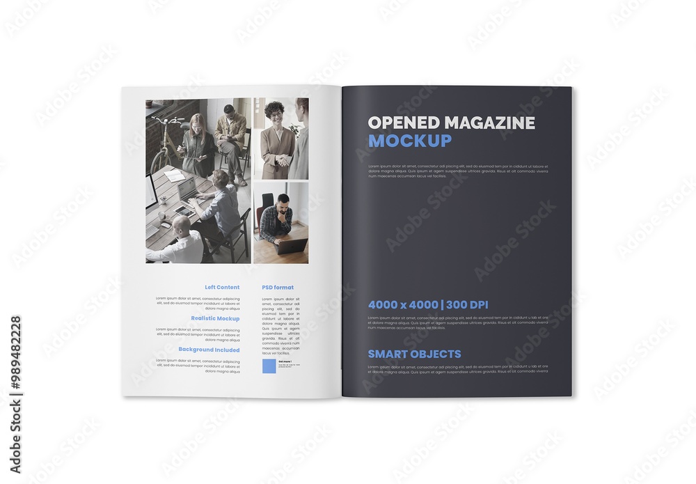 Opened Magazine Mockup Stock Template | Adobe Stock