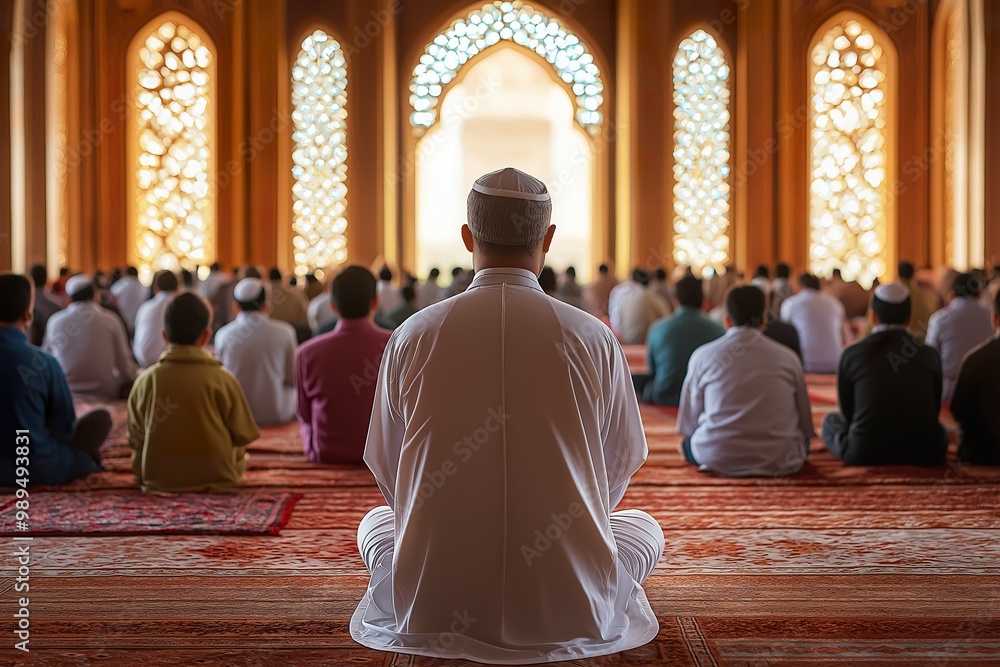 A spiritual leader delivers an inspiring sermon to a diverse ...