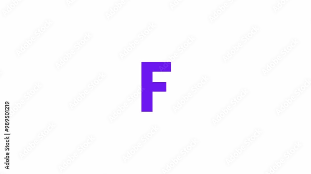 F Letter Text Animation. Alpha matte with transparent background 4K ...