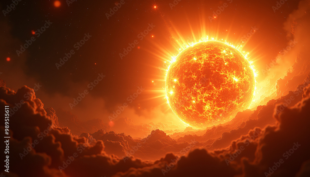 Dive into the heart of a pulsating star, where swirling plasma and ...