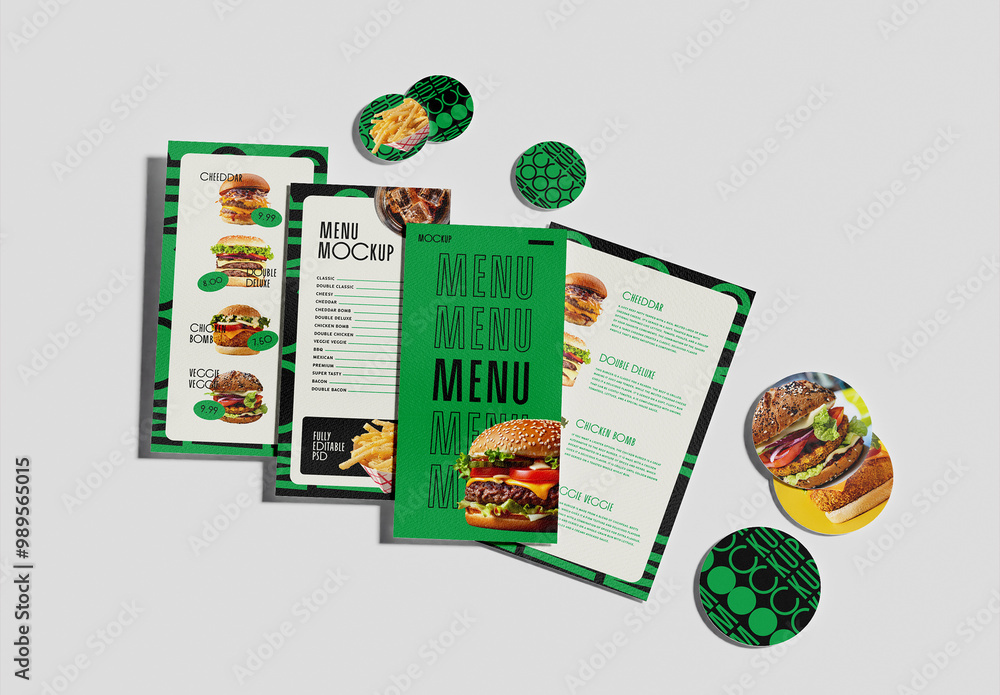 Fast Food Menu Mockup Stock Template | Adobe Stock