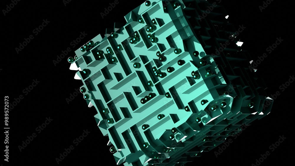 maze puzzle moving shapes design satisfying animation 3d illustration ...