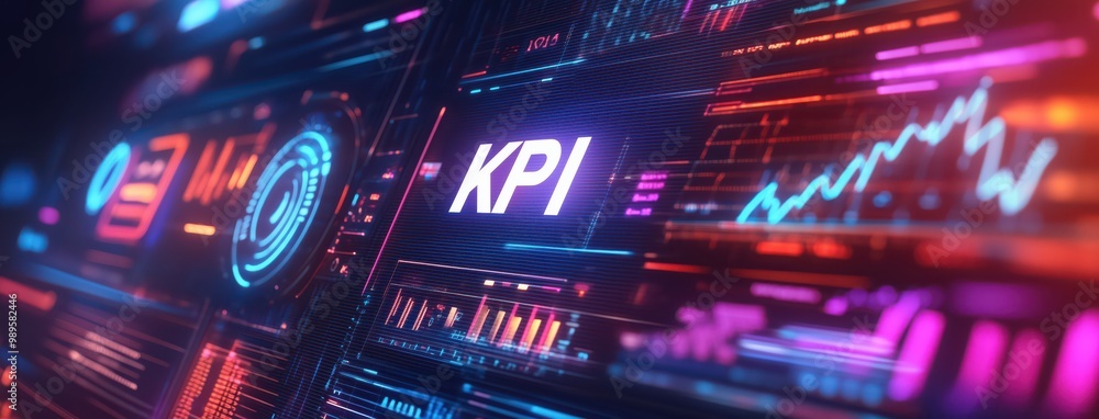 Modern KPI Dashboard Interface with Data Visualizations and Key Performance Indicators for ...