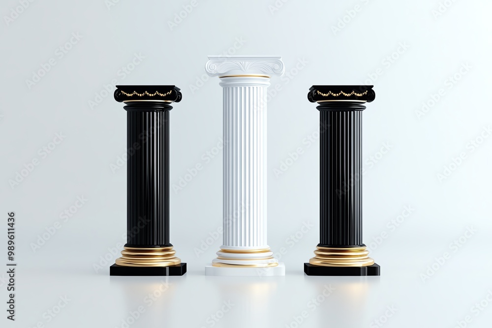 Core values pillars, with minimalist design showing strength and ...