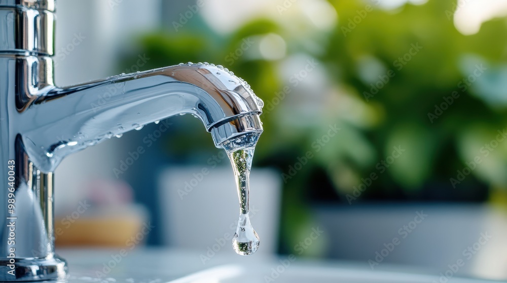 This striking image showcases a delicate droplet of water suspended ...