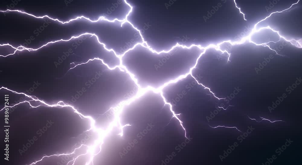 Lightning strikes Electrical storm on black background Electric ...