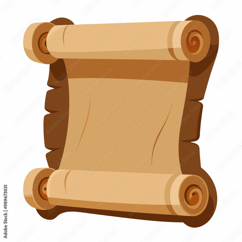 Parchment scroll for game ui design. Cartoon vector illustration set of ...