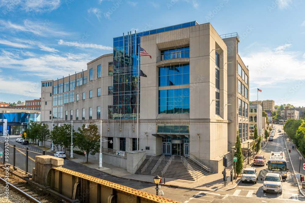 Yonkers, NY - US - Sep 21, 2024 The Yonkers' Riverfront Library ...