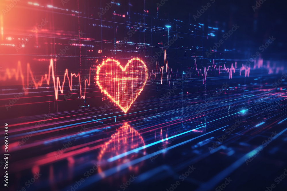 heart beat on monitor, Clear Pulse Pattern on Hospital Cardiogram Monitor Showing Real-Time ...