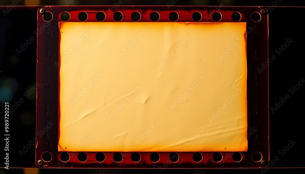 Retro Movie Reel Frame with Perforated Edges and Light Leaks for ...