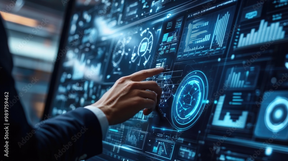 Crop-view of a business professional using a high-tech digital ...