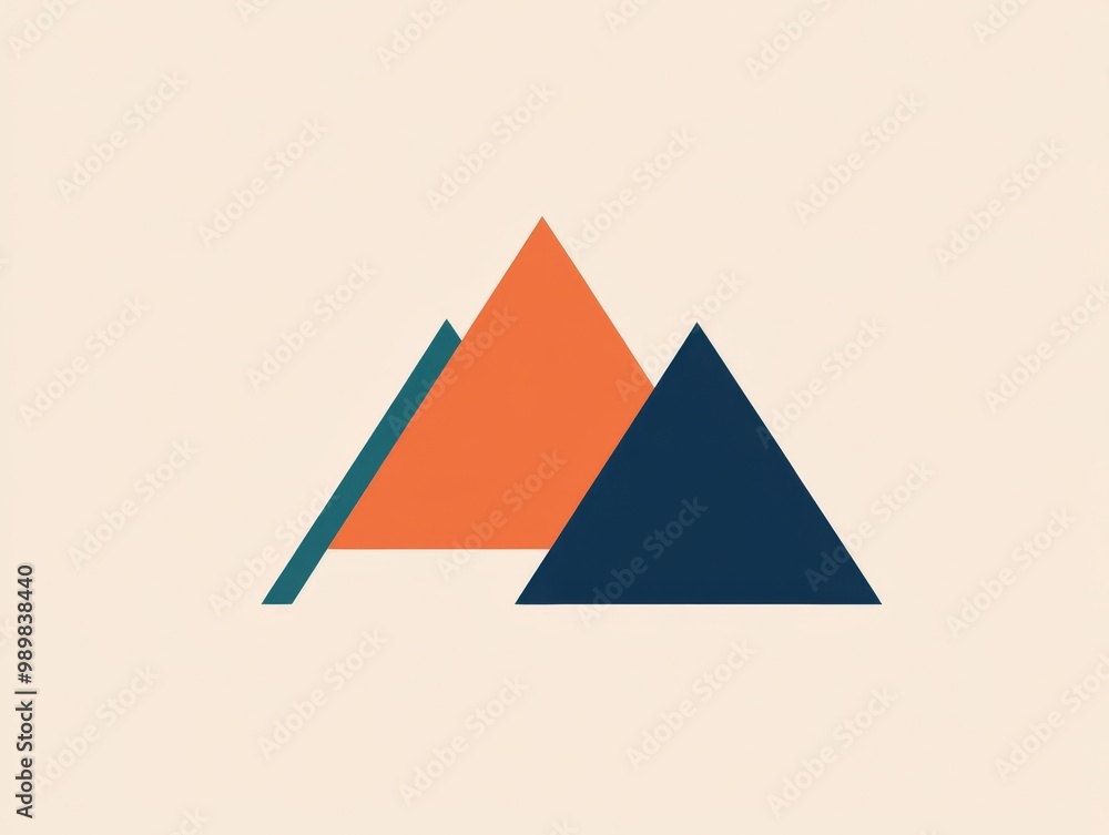 Flat geometric vector graphic logo featuring an orange triangle with ...